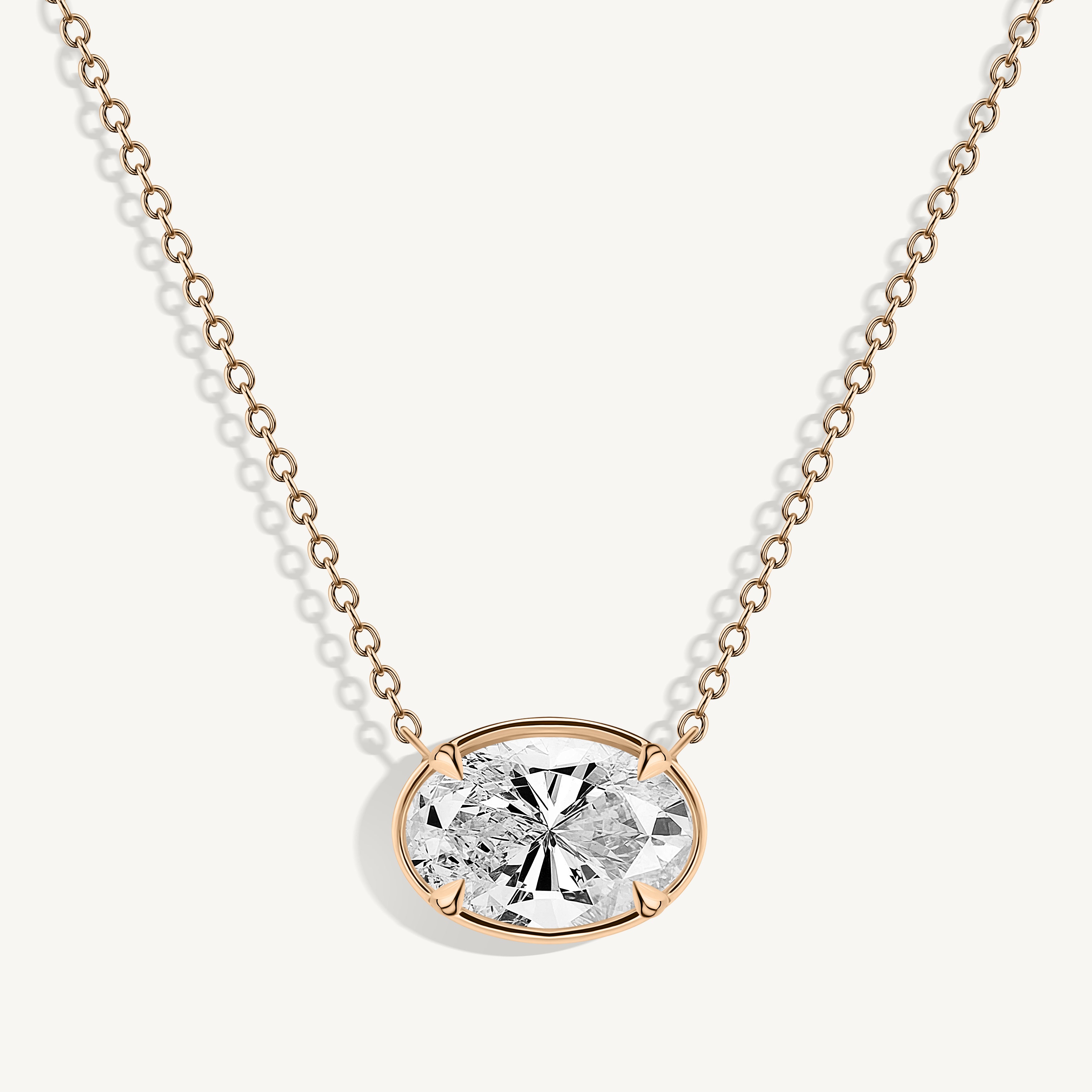 East West Oval Diamond Lunar Pendant – Alder Fine Jewellery